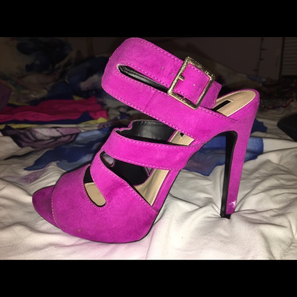 Shoes | Magenta Strappy Heels | Poshmark